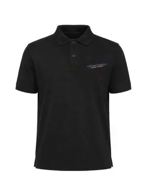 DIESEL® Logo-print Polo Shirt - Black