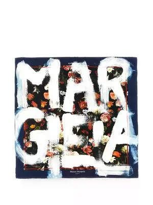 MAISON MARGIELA Floral-print Silk Scarf - Black