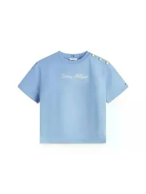 Tommy Hilfiger Button-detail Logo T-shirt