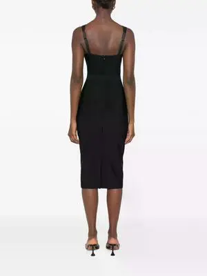 Elisabetta Franchi Sweetheart Neck Midi Dress