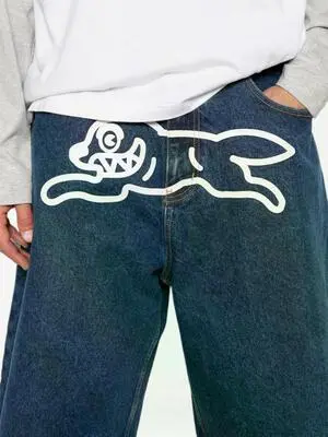 ICECREAM Running Dog Patch Denim Shorts