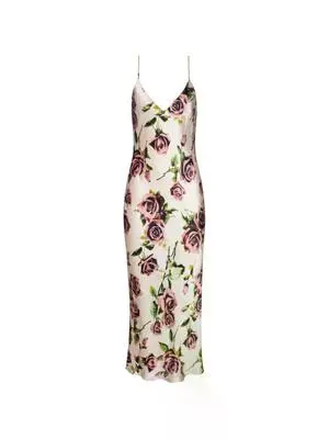L'Agence Seridie Floral Print Midi Dress - Neutrals