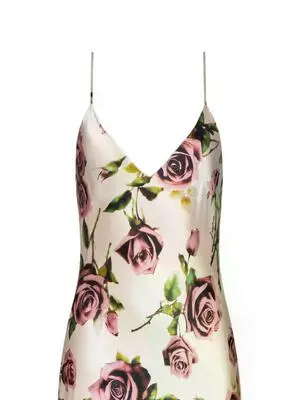 L'Agence Seridie Floral Print Midi Dress - Neutrals