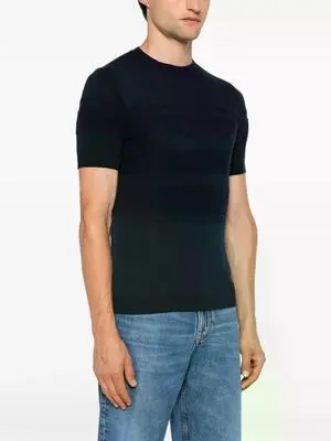 JEORDIE'S Striped Short-sleeve Knitted Cotton T-shirt