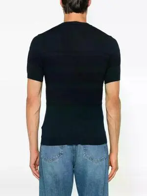 JEORDIE'S Striped Short-sleeve Knitted Cotton T-shirt