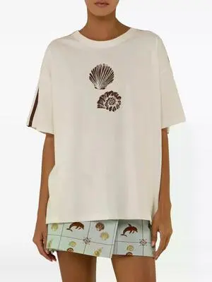 PALM. NOOSA Seashell-print Oversized T-shirt - Neutrals