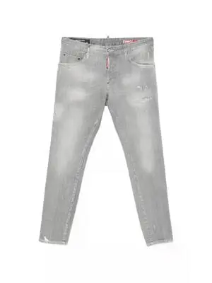 Dsquared2 Skater Distressed Logo-tag Denim Jeans - Grey