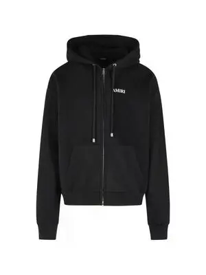 Amiri Logo-print Zip-up Hoodie - Black