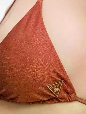 Guess Shimmer-effect Triangle Bikini Top