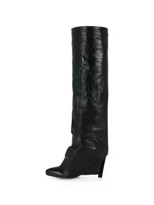 Attico Leon Crackled-leather Boots