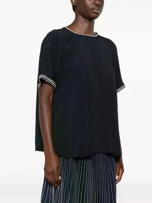 Fabiana Filippi Striped Trim Blouse - Blue