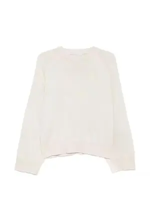 Brunello Cucinelli Raglan Sleeve Ribbed Trim Sweater - Neutrals