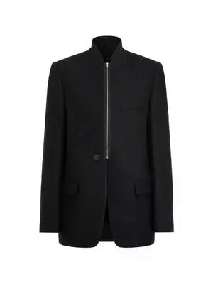 MAISON MARGIELA Zip-front Flannel Blazer - Black
