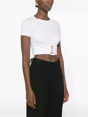 Elisabetta Franchi Jersey T-shirt With Jewel Detail - White