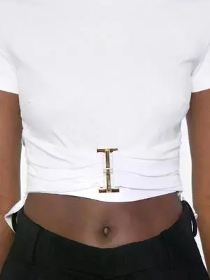 Elisabetta Franchi Jersey T-shirt With Jewel Detail - White