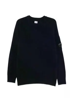 C.P. COMPANY Lens Detail Wool Sweater - Blue