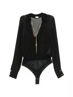 Elisabetta Franchi Wrap-style Long-sleeve Bodie - Black