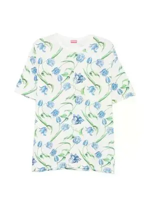 Kenzo Tulip-print T-shirt - White