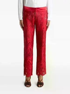 Etro Paisley Broderie-anglaise Straight-leg Trousers