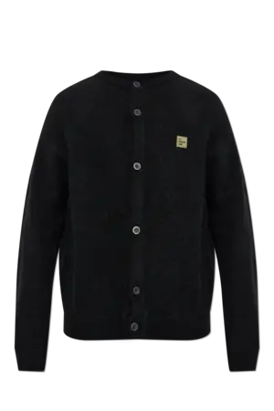 American Vintage Cardigan With Logo Patch - Black