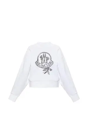 Moncler Logo-embroidered Long-sleeve Sweatshirt - White