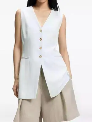 BOSS Tailored V-neck Vest - Blue