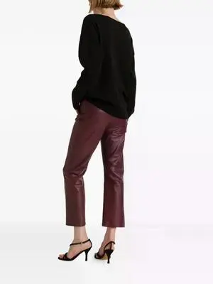 Alberta Ferretti Logo-plaque Trousers - Red