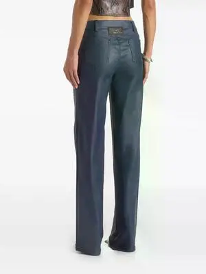 Manière De Voir Maniere De Voir Indigo Wax-effect Trousers
