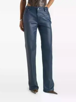 Manière De Voir Maniere De Voir Indigo Wax-effect Trousers