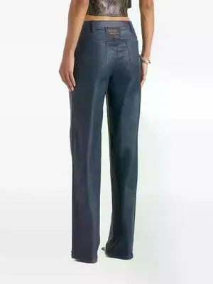Manière De Voir Maniere De Voir Indigo Wax-effect Trousers