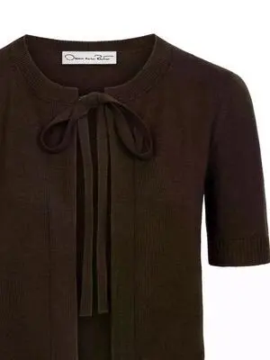 Oscar De La Renta Self-tie Wool Twin Set Cardigan