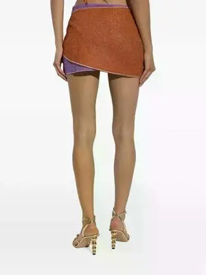 Oseree Lurex-thread Wrap-style Skirt