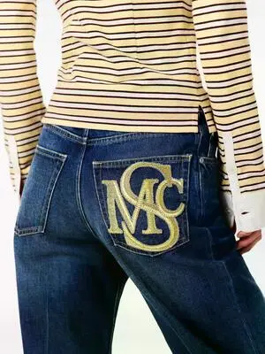 Stella McCartney Logo-embroidered Wide-leg Jeans