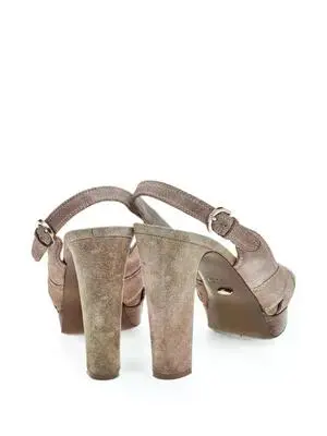 SERGIO ROSSI Peep-toe Slingback Sandals