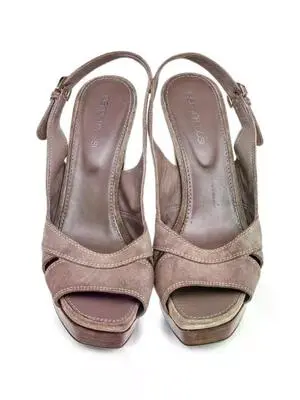 SERGIO ROSSI Peep-toe Slingback Sandals