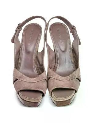 SERGIO ROSSI Peep-toe Slingback Platform Sandals