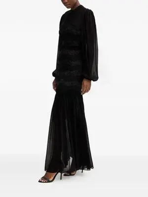 TWINSET Lace-panelled Long-sleeve Dress - Black