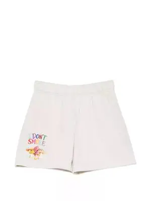 MELT Graphic Print Elasticated Drawstring Shorts - Neutrals