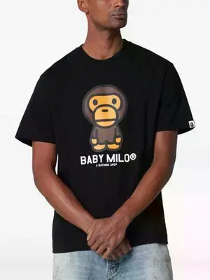 A BATHING APE Baby Milo Printed T-shirt - Black