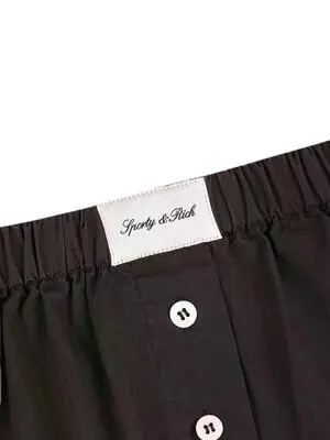 SPORTY & RICH Signature Logo-patch Button-detail Shorts