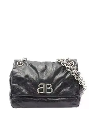 Balenciaga 2018-2026 Leather Monaco Shoulder Bag - Black