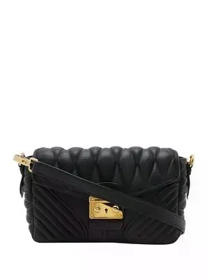 Miu Miu 2010-2026 Matelasse Nappa Biker Crossbody Bag - Black