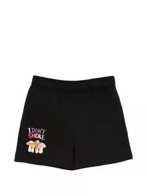 MELT Graphic Print Drawstring Shorts - Black