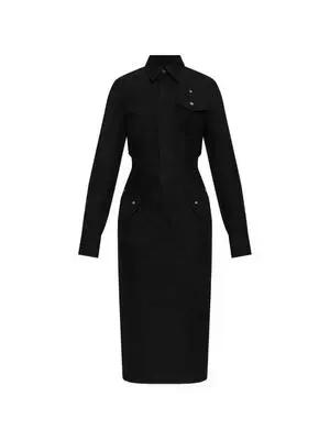 Dsquared2 Button-down Long-sleeve Midi Dress - Black