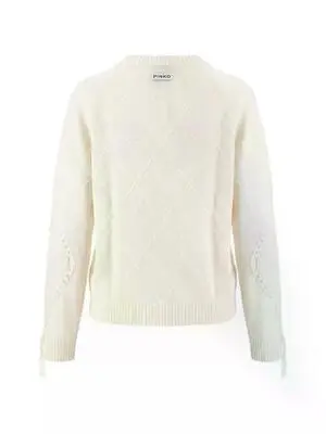 Pinko Diamond-knit Fringed Sweater
