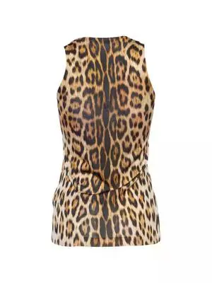 Roberto Cavalli Leopard-print Knit Tank Top
