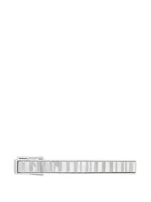 Paul Smith Mother-of-pearl Striped Tie Clip - Silver