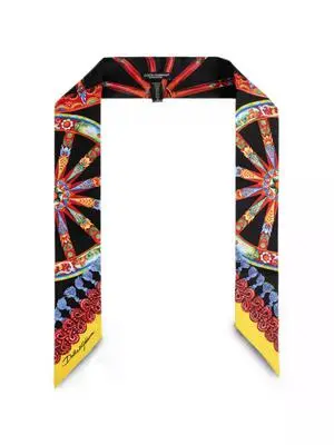 Dolce & Gabbana Carretto-print Silk Scarf - Black