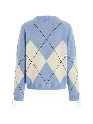 Pinko Argyle-pattern Tassel-detail Sweater
