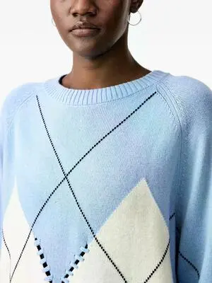 Pinko Argyle Intarsia Distressed Sweater